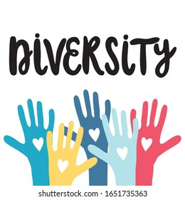 Diversity Lettering Poster Vector Print Banner Stock Vector (Royalty ...