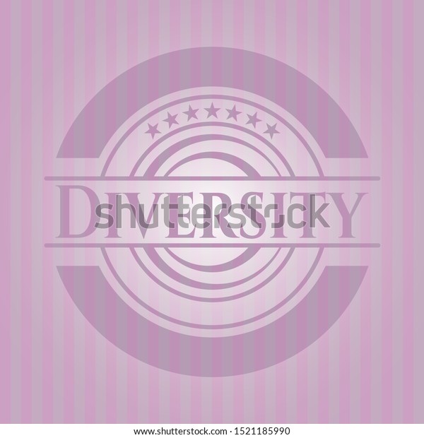 Diversity Pink Emblem Vintage Vector Illustration Stock Vector (Royalty ...