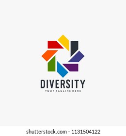 Diversity Team Work Logo Design Vector Stock Vector (Royalty Free ...
