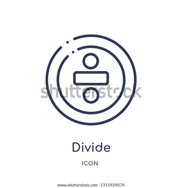 Divide Icon Signs Outline Collection Thin Stock Vector (Royalty Free ...