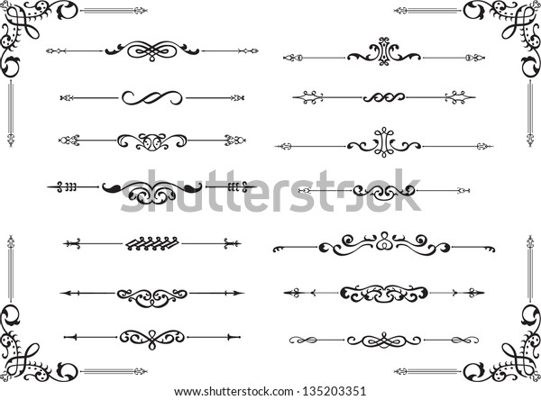 Divide Lines Isolated On White Stock Vector (Royalty Free) 135203351