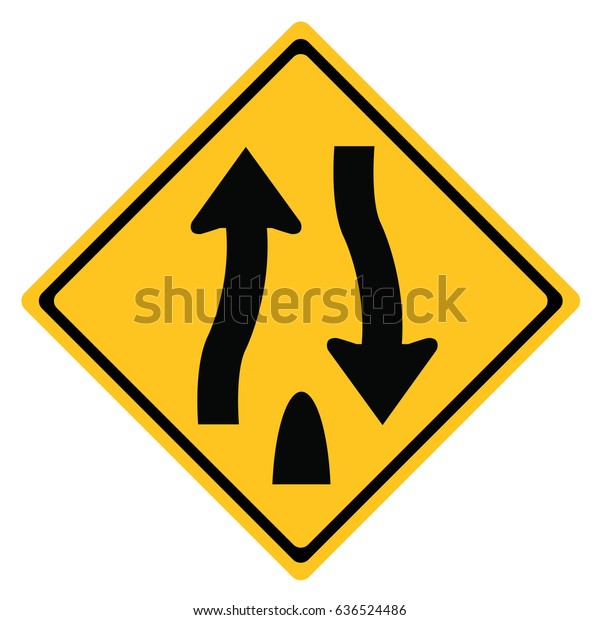Divided Highway Road Sign Stock Vector (Royalty Free) 636524486 ...