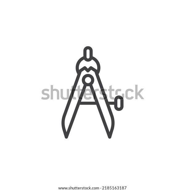 Divider compass line icon. linear style sign for mobile concept and web ...