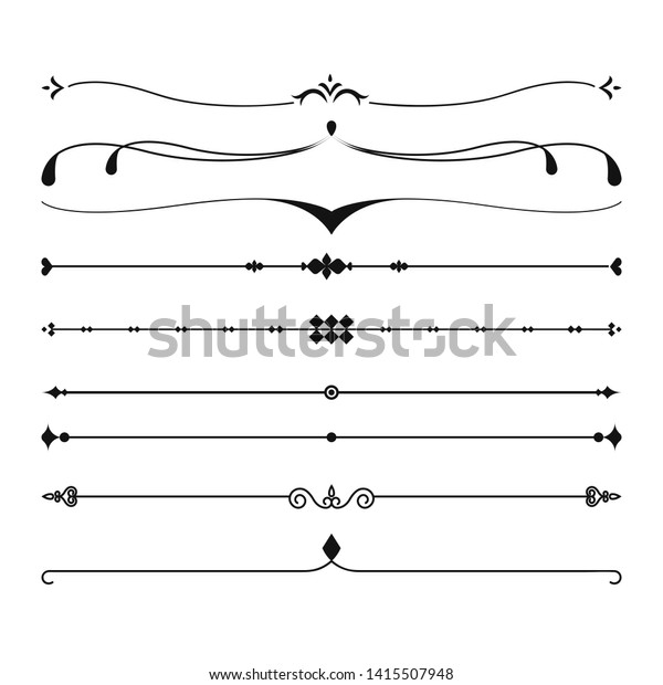 Dividers Borders Set Medieval Style Vector 库存矢量图（免版税）1415507948 ...