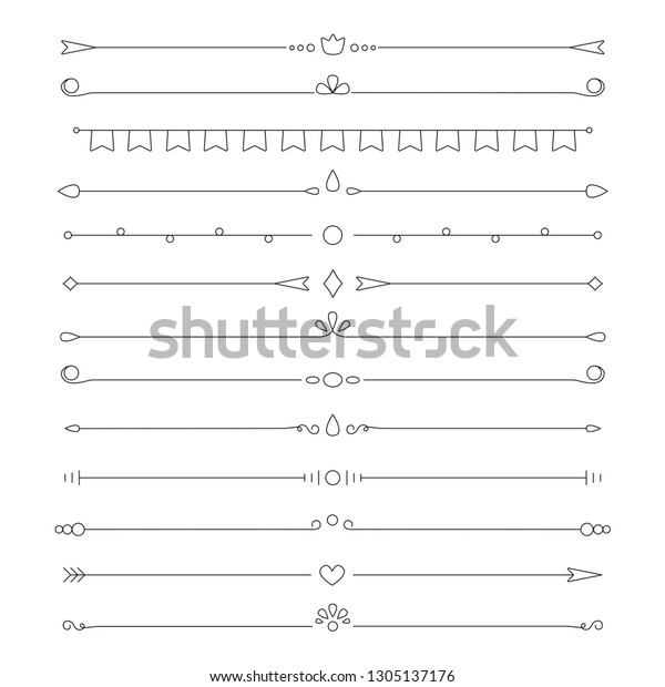 Dividers Vector Set Isolated Geometric Horizontal Stock Vector (Royalty ...