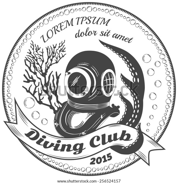 Diving Club Label Stock Vector (Royalty Free) 256524157 | Shutterstock
