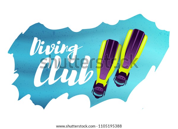 Diving Club Vector Illustration Flippers Stock Vector (Royalty Free ...