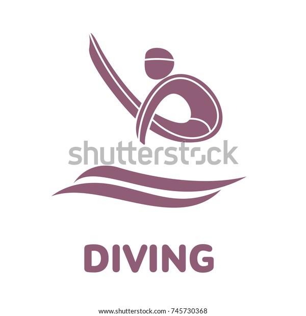 Diving Sport Game Competition Icon Summer Stock Vector (Royalty Free ...
