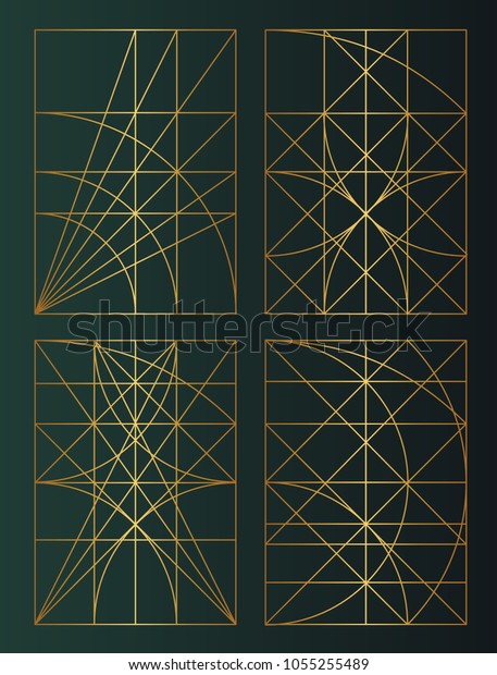 Division Geometry By Gold Lines On Stock Vector (Royalty Free ...