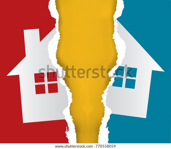 Division Immovable Property Ripped Paper Symbol Stock Vector (Royalty ...