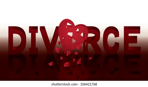 Divorce Banner Red Heart Vector Illustration: vetor stock (livre de ...