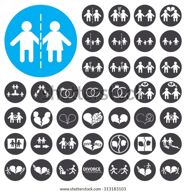 Divorce Icons Set Illustration Eps10 Stock Vector (Royalty Free) 313183103