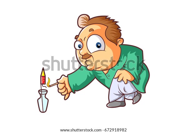 Diwali Celebration Burning Crackers Vector Illustrations Stock Vector ...