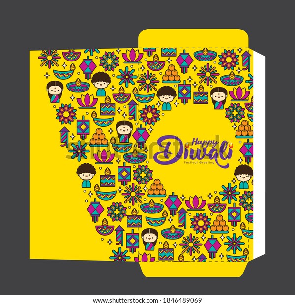 Diwali Deepavali Packet Template Design Hindu 库存矢量图（免版税）1846489069 ...