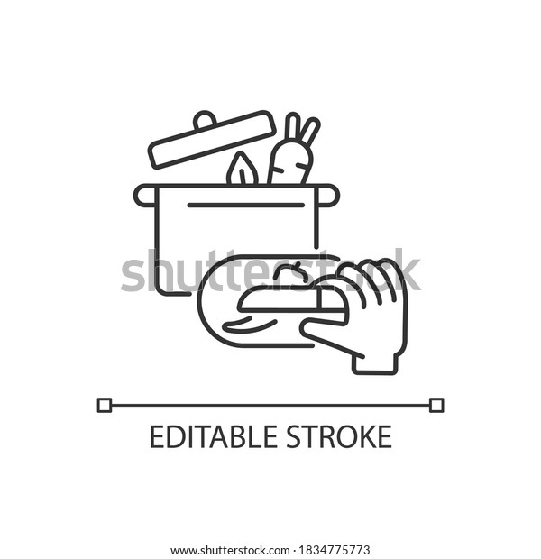 Diy Cooking Linear Icon Homemade Food Stock Vector (Royalty Free ...