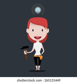Diy Girl Stock Vector (Royalty Free) 265131449 | Shutterstock