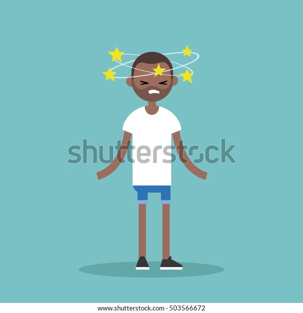 Dizziness Conceptual Illustration Young Black Man Stock Vector (Royalty ...