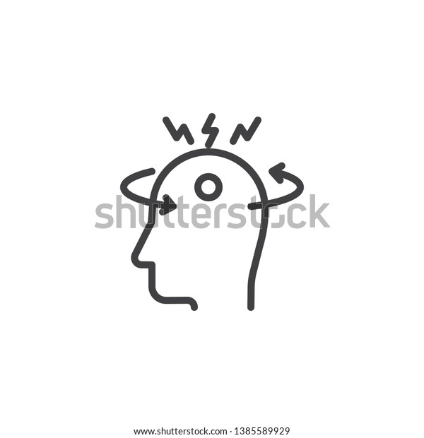 Dizziness Line Icon Headache Linear Style Stock Vector (Royalty Free ...
