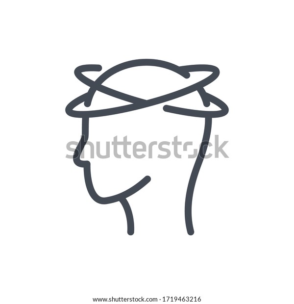 Dizziness Line Icon Vertigo Vector Outline Stock Vector (Royalty Free ...