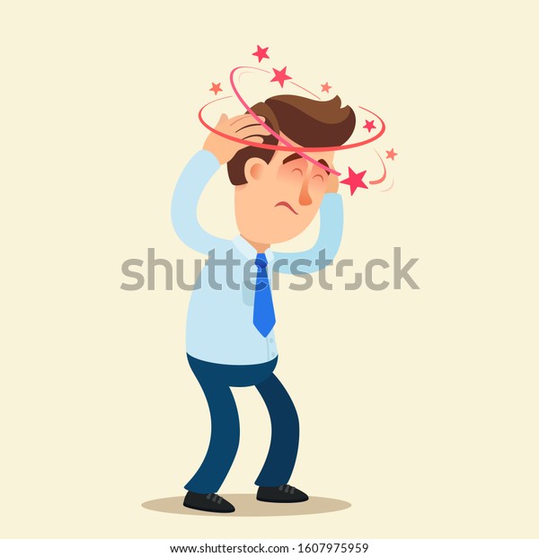 Dizziness Young Man Vertigo Nausea Malaise Stock Vector (Royalty Free ...