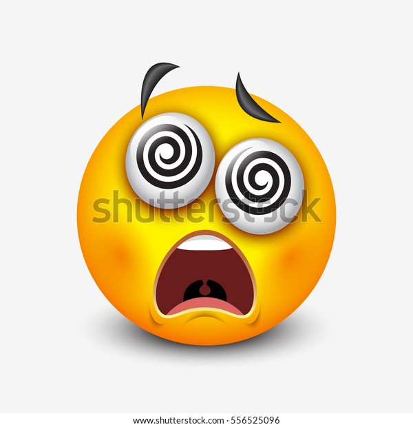 Schwindelgefühl im Gesicht, Emoji - Vektorgrafik