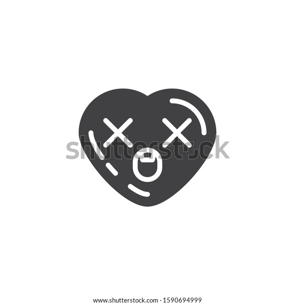Dizzy Heart Face Emoji Vector Icon Stock Vector (Royalty Free ...