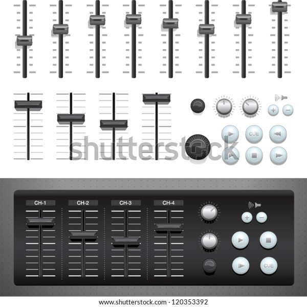 Dj Console Mix Handles Buttons Vector Stock Vector (Royalty Free) 120353392