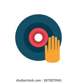 Dj Hand Vinyl Disk Flat Style Stock Vector (Royalty Free) 1872875965 ...