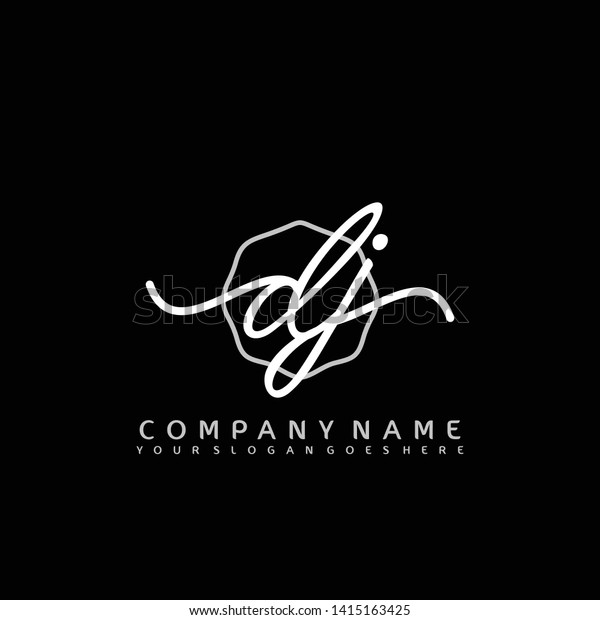 Dj Initial Handwriting Logo Concept Stock Vector (Royalty Free ...