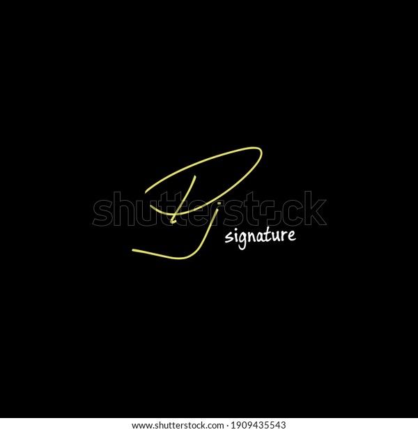 Dj Initial Handwritten Calligraphy Monogram Logo Stock Vector (Royalty ...