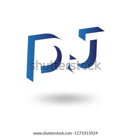 DJ Initial Letter Negative Space Logo Stock Vector (Royalty Free ...