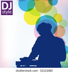 Dj Poster On Abstract Background Stock Vector (Royalty Free) 52121083