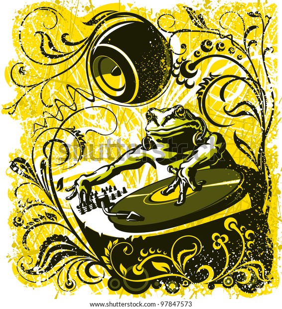 Dj Toad Background Grunge Style Stock Vector (Royalty Free) 97847573 ...