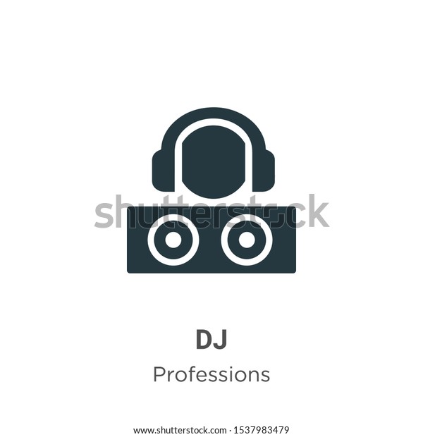 Dj Vector Icon On White Background Stock Vector (Royalty Free ...