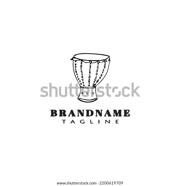 Djembe African Percussion Instrument Logo Design Stock Vector (Royalty ...