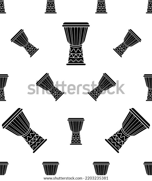 Djembe Icon Seamless Pattern Music Instrument Stock Vector (Royalty ...