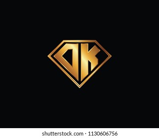 Dk Diamond Shape Gold Color Design Stock Vector (Royalty Free ...