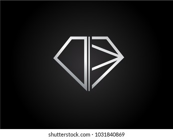 Dk Diamond Shape Silver Color Design Stock Vector (Royalty Free) 1032889660