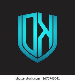 Dk Logo Monogram Emblem Shield Design Stock Vector (Royalty Free ...