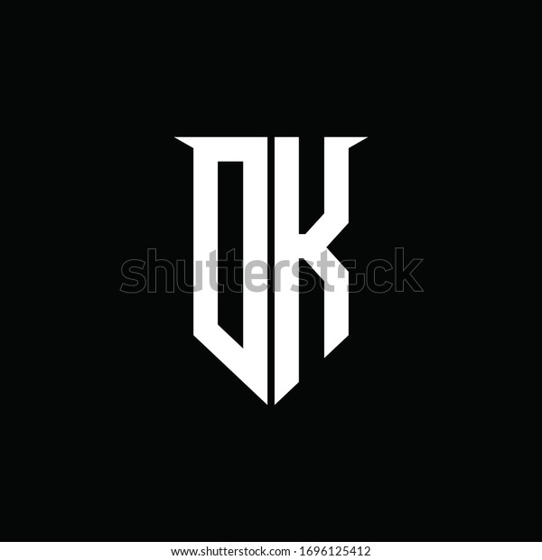 Dk Logo Monogram Emblem Shield Style Stock Vector (Royalty Free ...