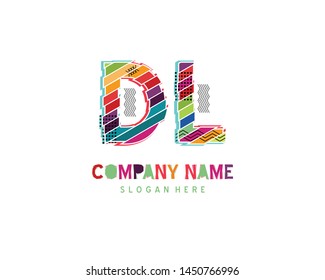 Dl Full Color Initial Logo Vector Stock Vector (Royalty Free ...