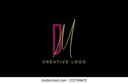 Dm Letters Logo D M Letters Stock Vector (Royalty Free) 1727198473