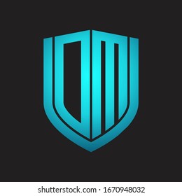 Dm Logo Monogram Emblem Shield Design Stock Vector (Royalty Free ...