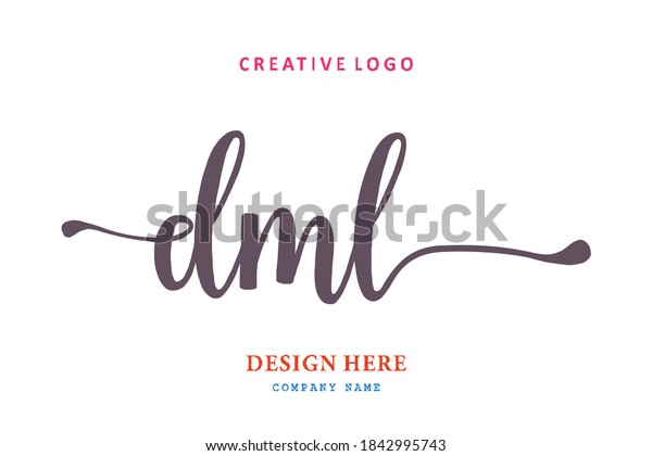 Dml Lettering Logo Simple Easy Understand Stock Vector (Royalty Free ...