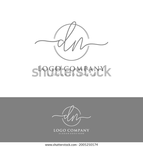 Dn Initial Letters Handwriting Signature Logo Stock Vector (Royalty ...