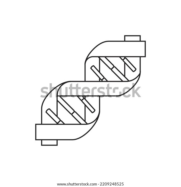 Dna Double Helix Line Icon Vector Stock Vector (Royalty Free ...