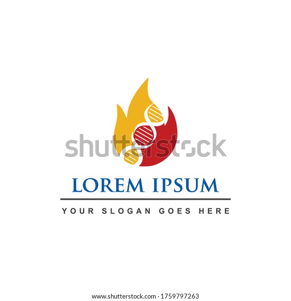 Dna Fire Logo Genetic Flame Logo Stock Vector (Royalty Free) 1759797263 ...
