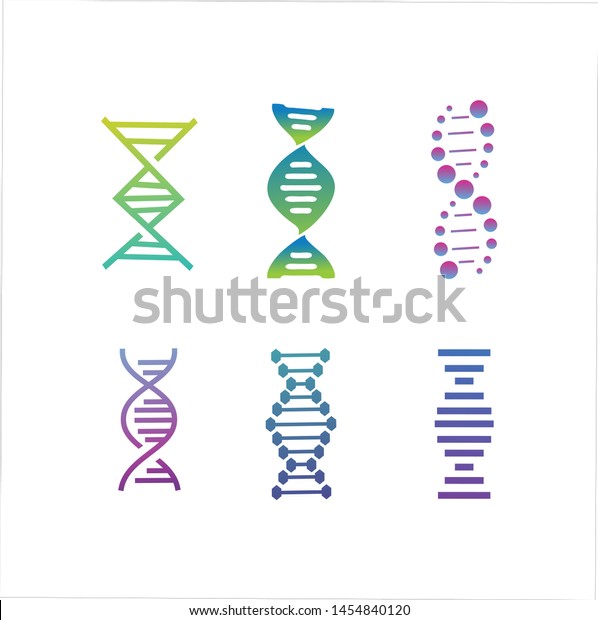 Dna Genetic Sign Icons Elements Collection Stock Vector (Royalty Free ...
