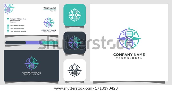 Dna Helix Compass Genetic Logo Stock Vector Royalty Free 1713190423 Shutterstock