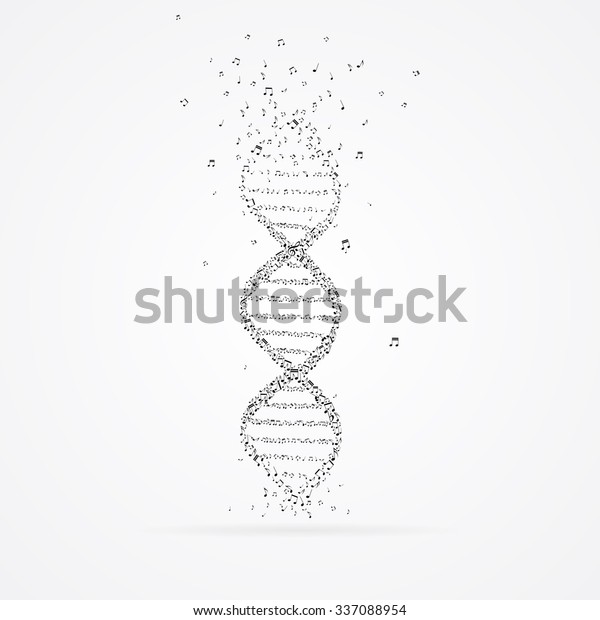 Dna Helix Made Floating Tunes Stock Vector (Royalty Free) 337088954